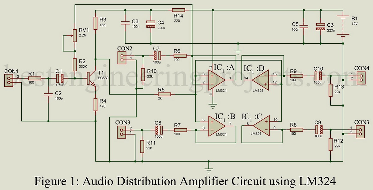 Lm324 Preamplifier Circuit Diagram » Wiring Draw And Schematic