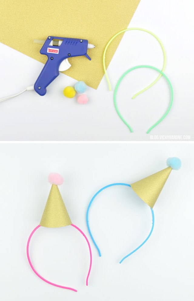 DIY Mini Party Hat Headbands Vicky Barone DIY Mini Party Hat Headbands Vicky Barone