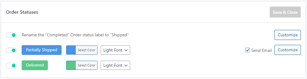 Order Statuses – zorem Docs