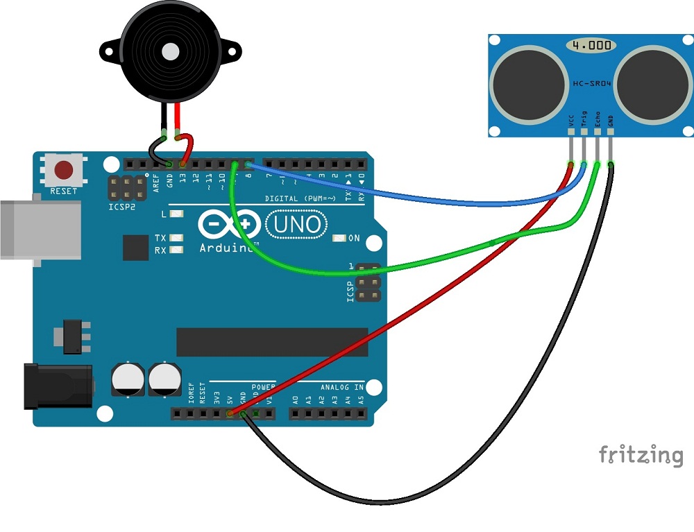 Ultrasonic Sensor Arduino Circuit Diagram - Circuit Diagram