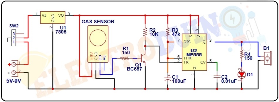 Mq2 Gas Sensor Circuit Diagram
