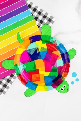 Tissue Paper And Paper Plate Turtle Craft