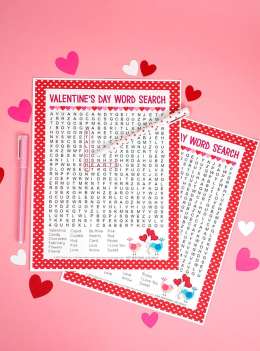 Valentine s Day Word Search Printable Happiness Is Homemade