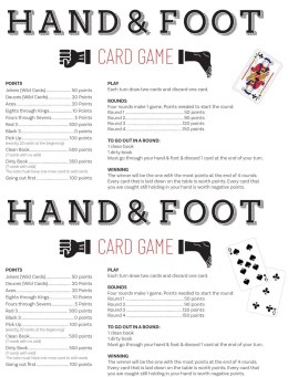 Hand And Foot Game Printable Rules BEST GAMES WALKTHROUGH