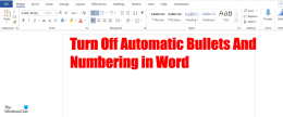 Turn Off Automatic Bullets And Numbering In Word TrendRadars